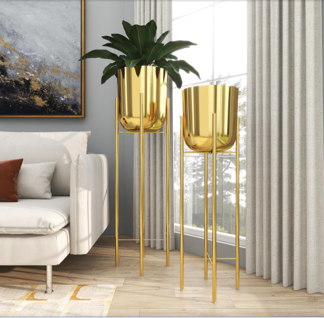 Macetero pie alto dorado – ximenarogat